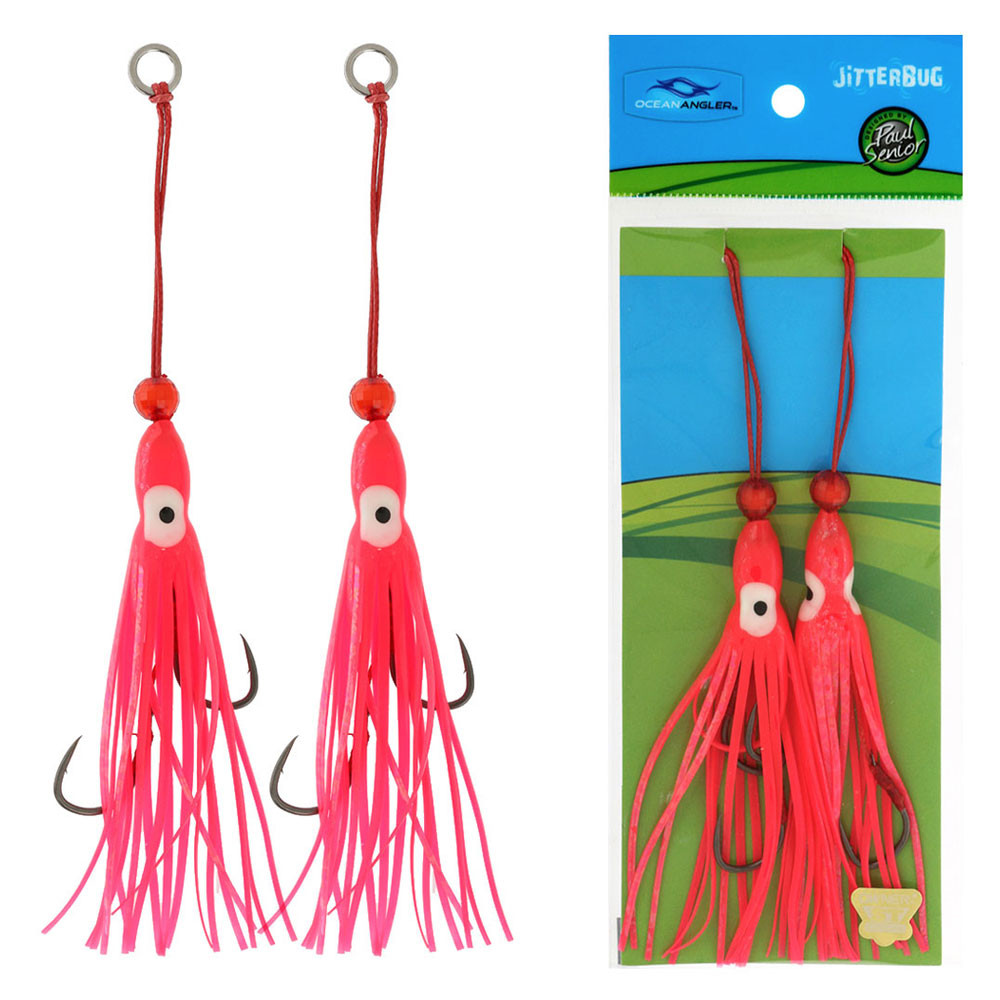 Buy Ocean Angler Jitterbug Replacement Assist Rigs Qty 2 3in Hot Pink ...