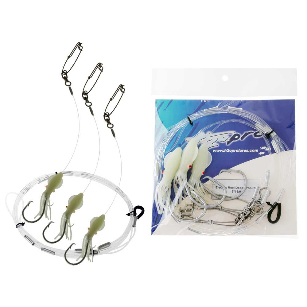 Buy H2O Pro 3-Hook Electric Deep Dropper Rig 16/0 with Shark Clip on ...