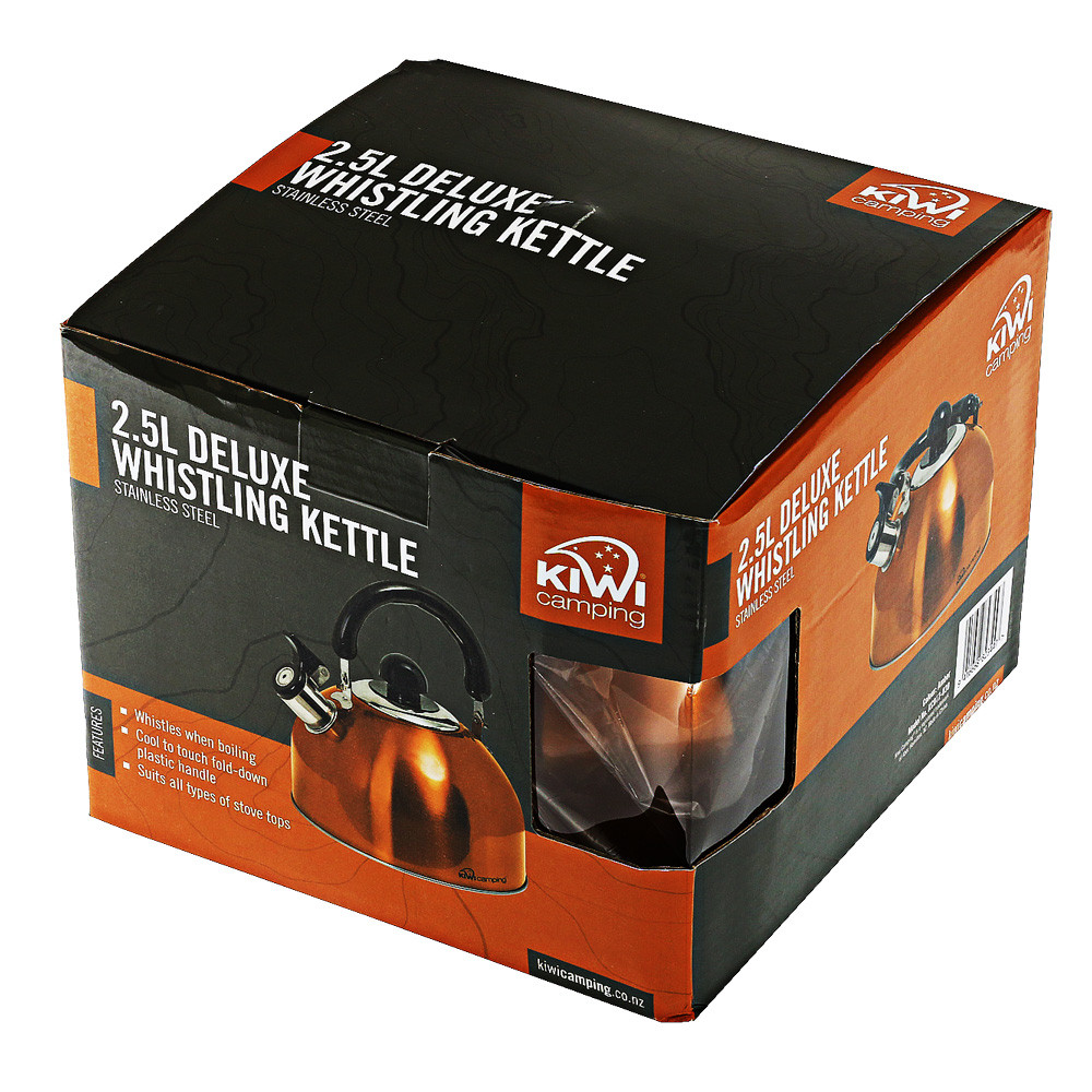 Buy Kiwi Camping Deluxe Whistling Kettle Orange 2.5L online at Marine ...