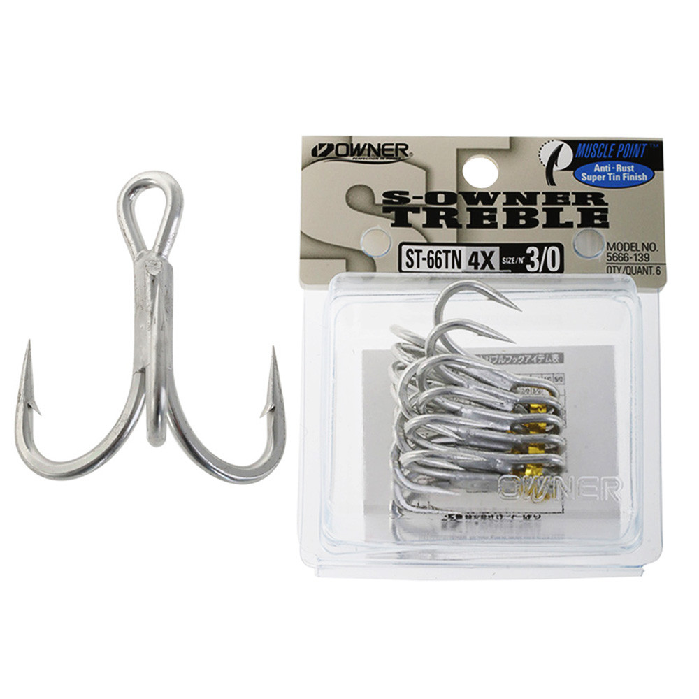 Buy Owner ST-66 TN Tinned Saltwater Treble Hooks 3/0 Qty 5 online at ...