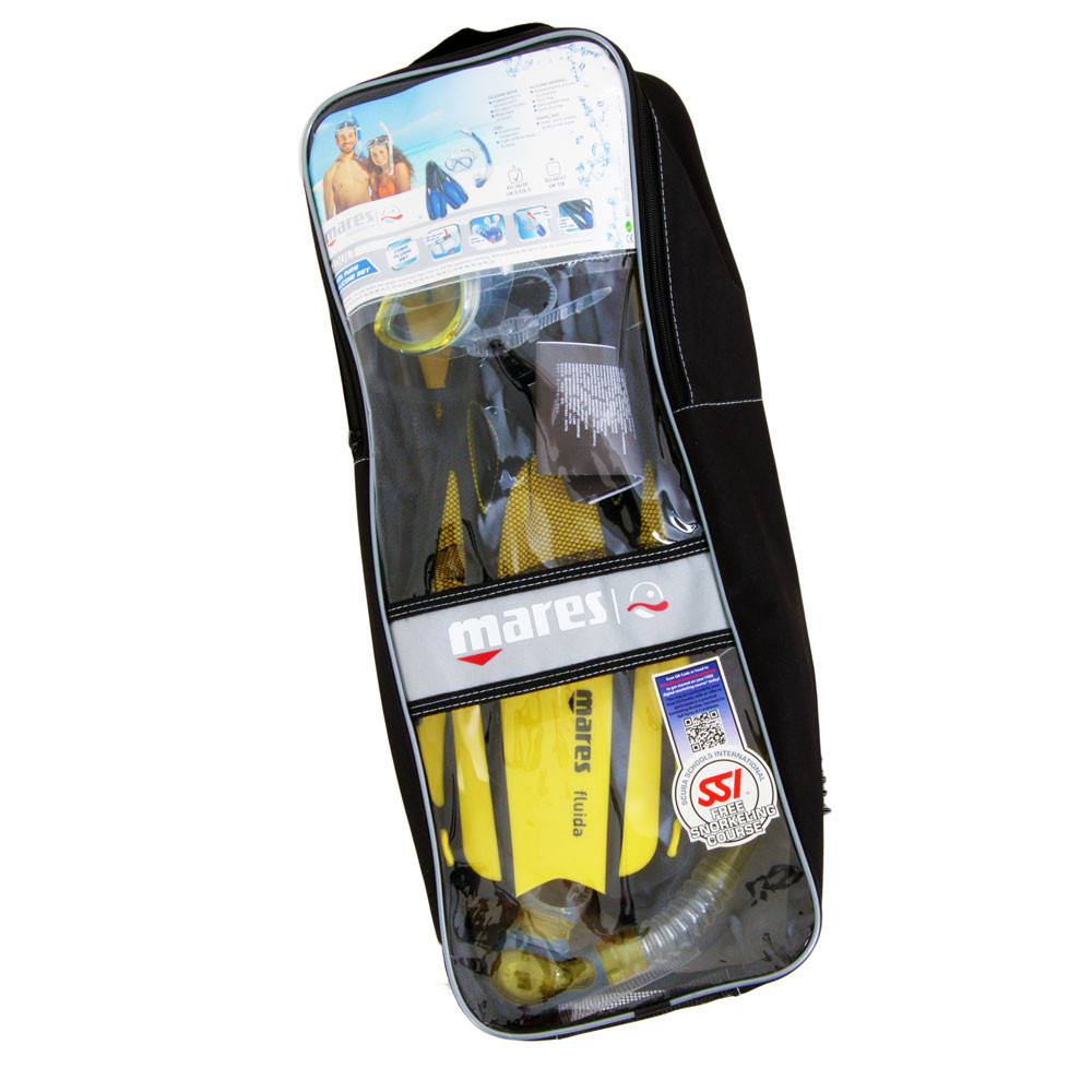 Buy Mares Cobia and Fluida Adult Dive Mask Snorkel and Fins Set Yellow ...