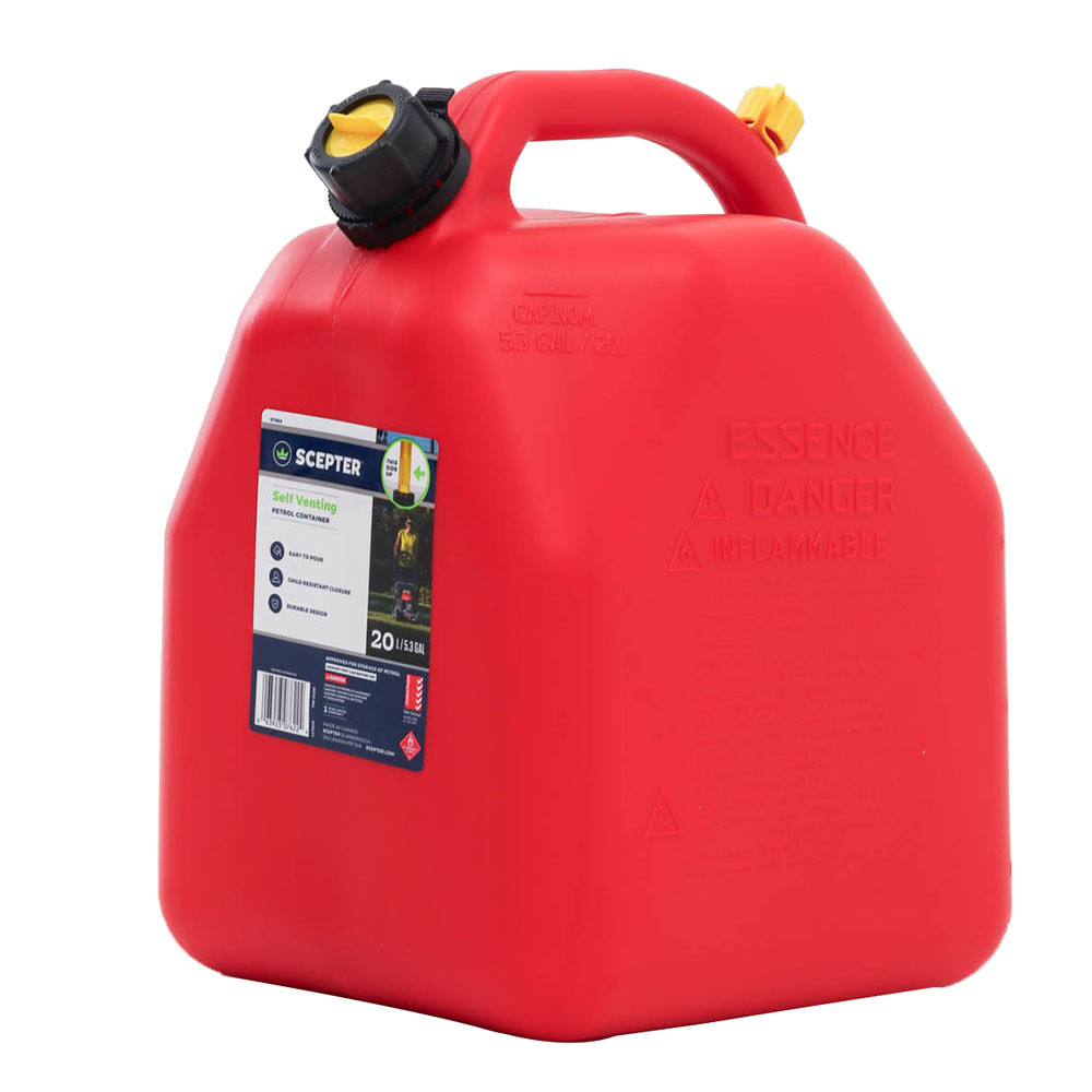Buy Scepter Red Petrol Can Squat Style 20L online at Marine-Deals.com.au