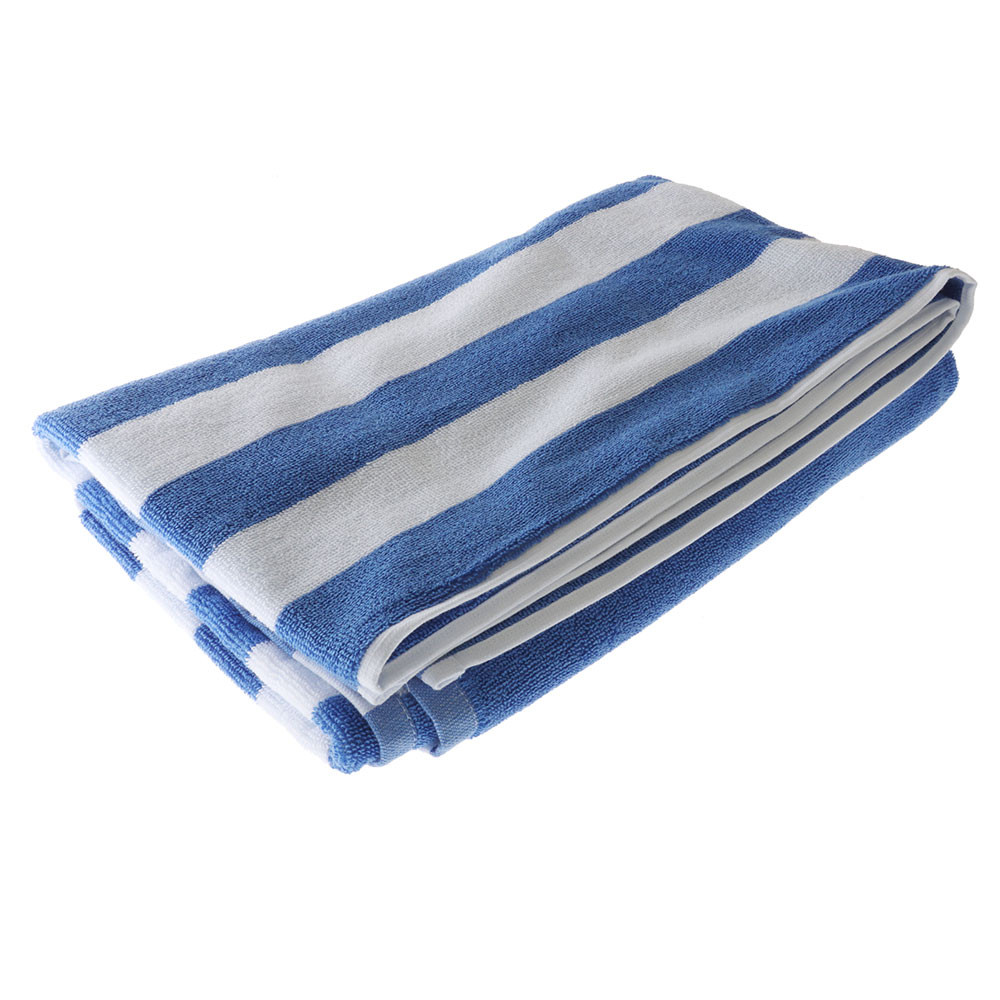 Vat Dyed Pool Towel Blue/White Stripe - Beach Towels - Apparel