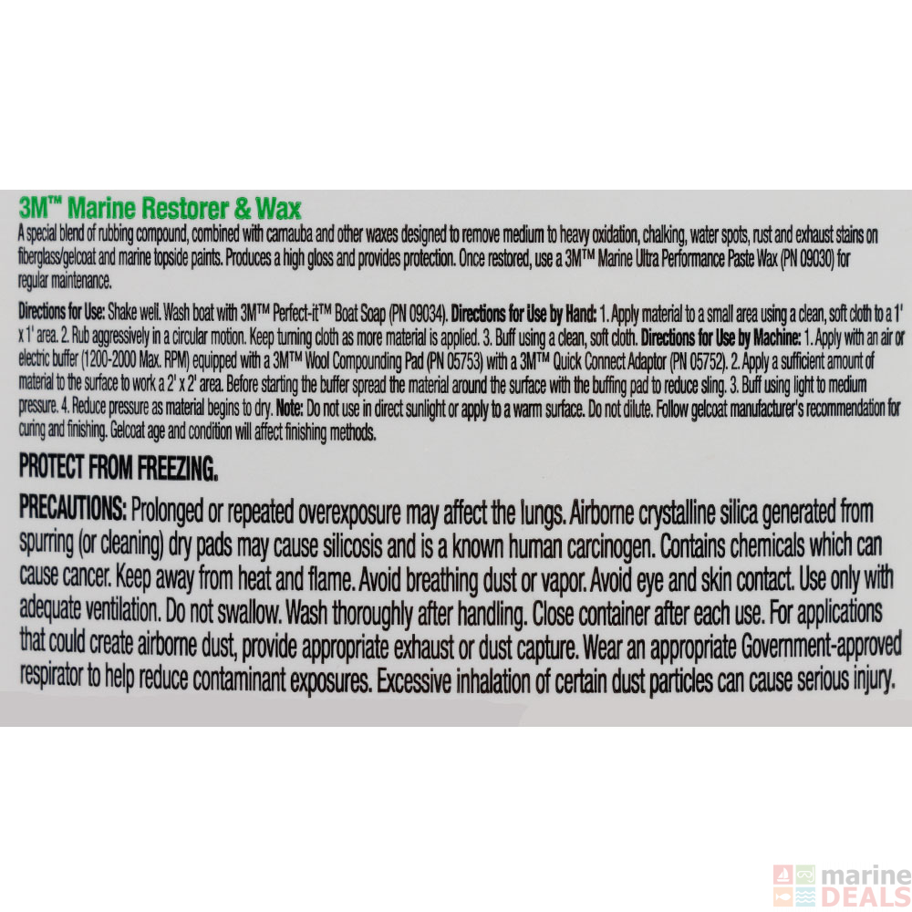 Buy 3M 09006 Marine Fibreglass Restorer Wax 1L online at Marine-Deals.com.au
