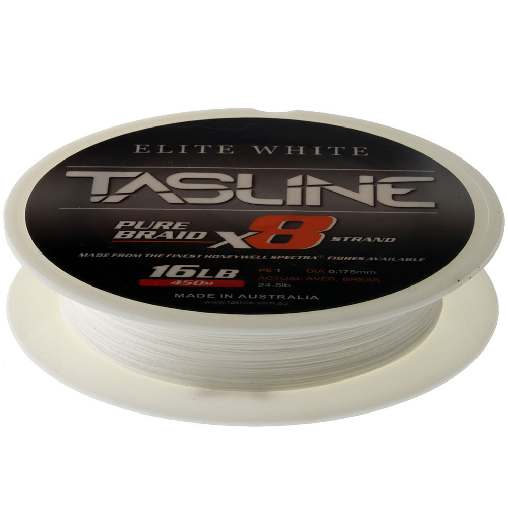 Buy Tasline Elite White Braid 16lb 450m Spool online at Marine-Deals.com.au