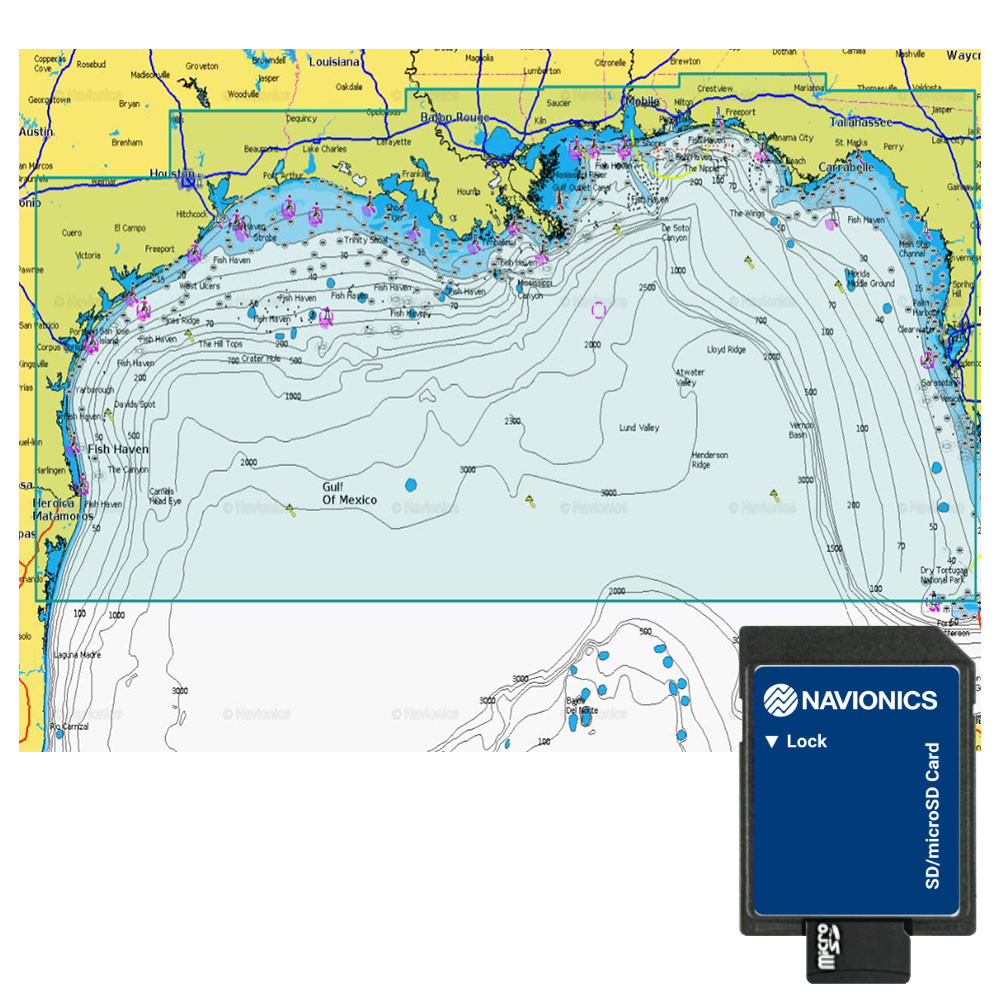 Buy Navionics Platinum Plus XL3 SD/MSD Chart Card Gulf of Mexico online ...