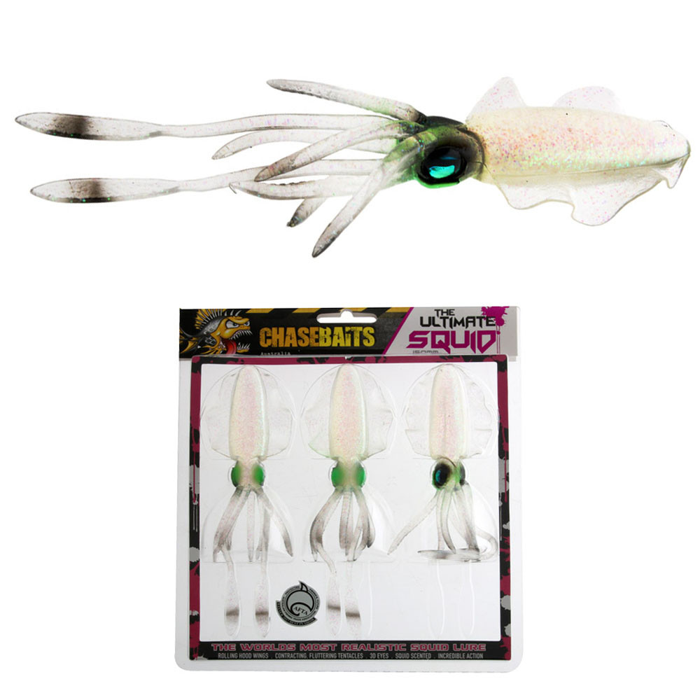 Buy Chasebaits Ultimate Squid Soft Bait 15cm Crystal Qty 3 online at ...