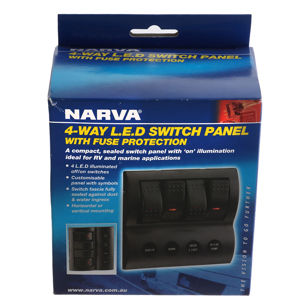 Buy NARVA 4-Way LED Switch Panel with Fuse Protection online at Marine ...