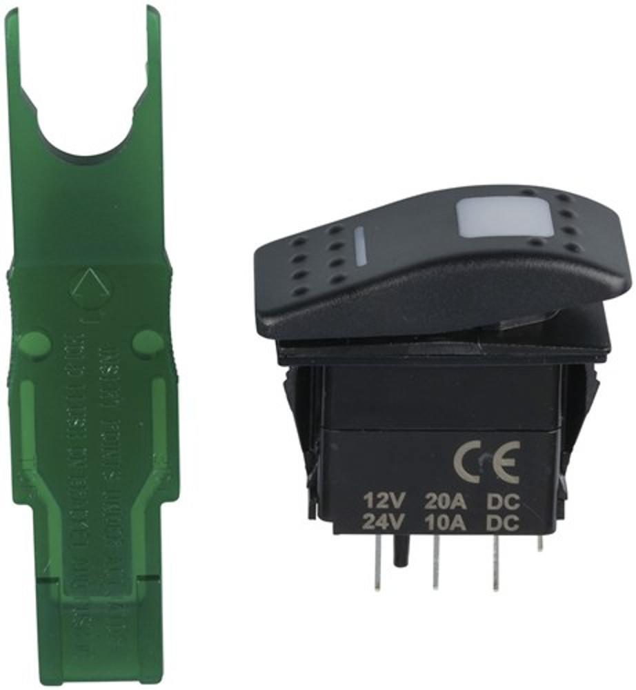 Buy SPDT Dual Illuminated Rocker Switch with Labels and Interchangeable ...