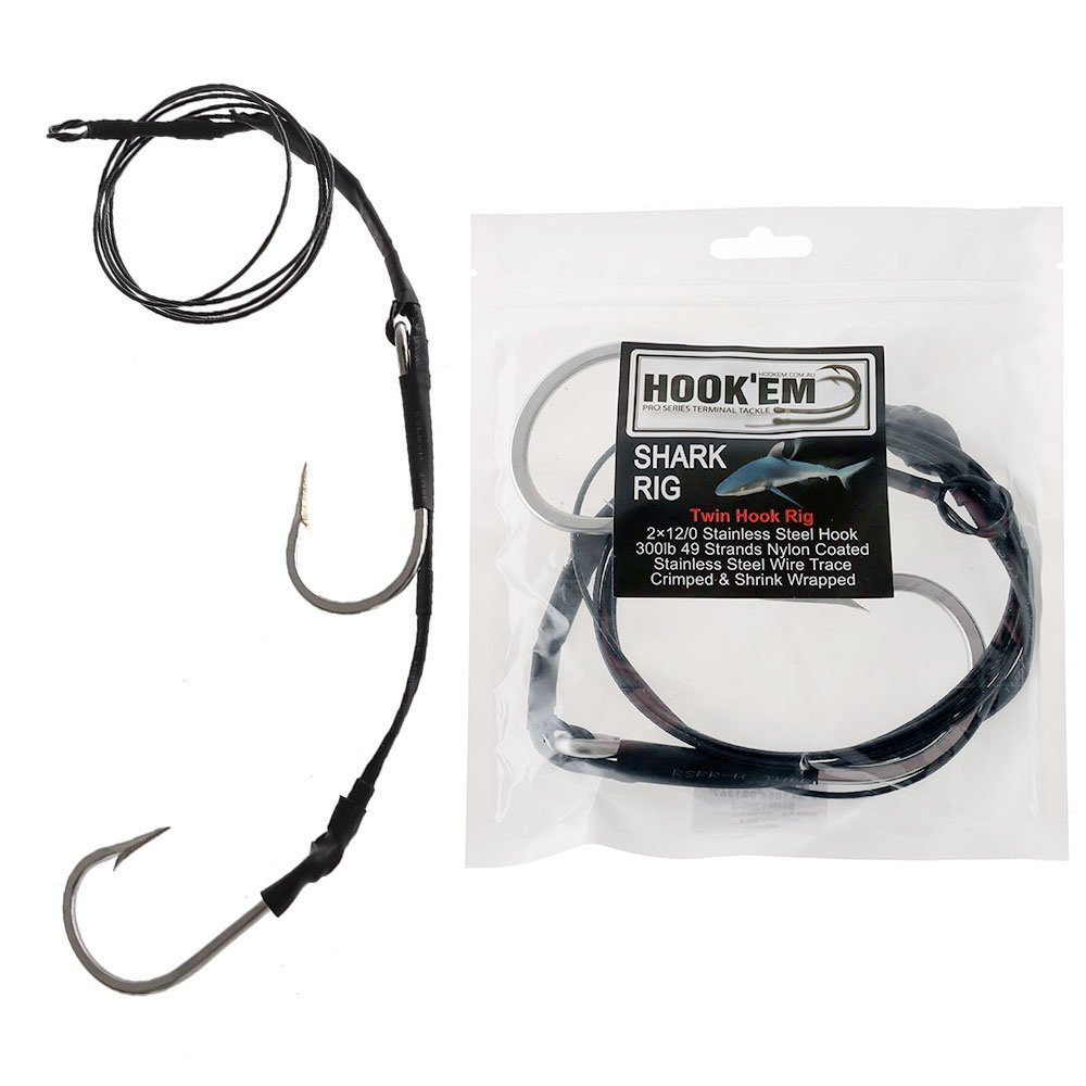 Hook'em Double Hook Shark Game Rig 12/0 300lb - Dropper / Hapuka Rigs ...