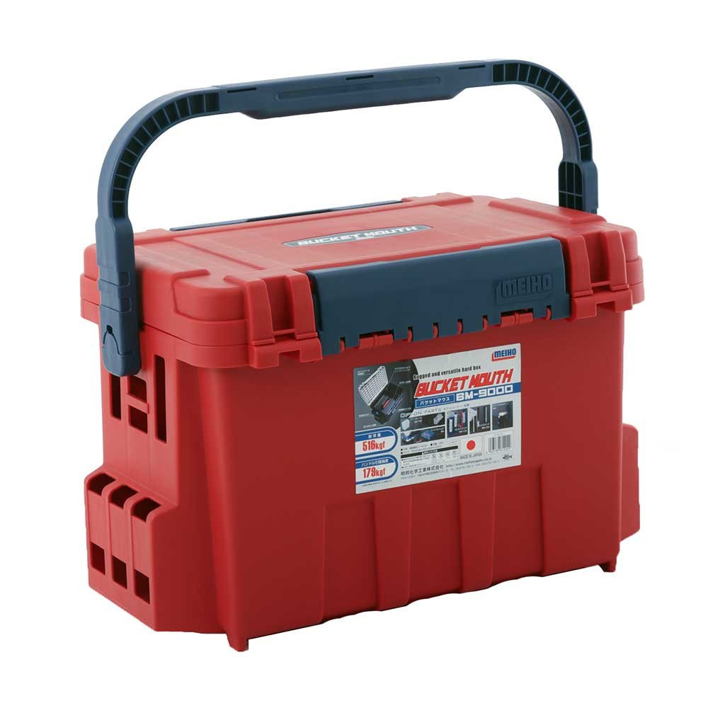 Buy Meiho Bucket Mouth 9000 Heavy Duty Tackle Box 540x340x350mm Red ...