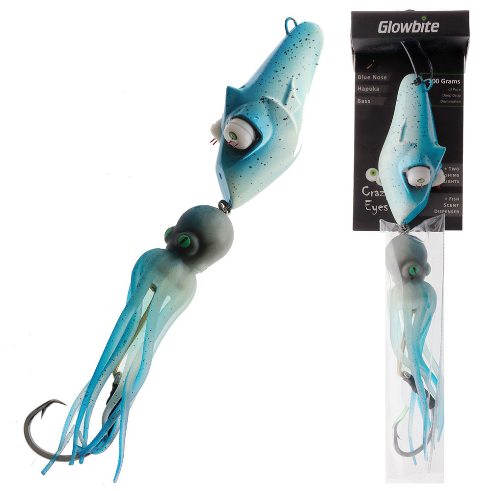 Buy Glowbite Crazy Eyes Deep Drop Flashing Kabura Jig 700g Blue online ...