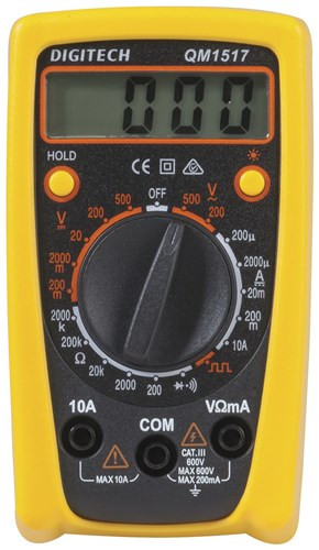 Digitech QM1517 Cat III Digital Multimeter with Data Hold - Multimeters ...
