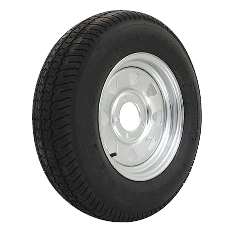 Buy Trojan Galvanised 4 Stud 4in PCD Trailer Wheel Rim with Tyre online ...