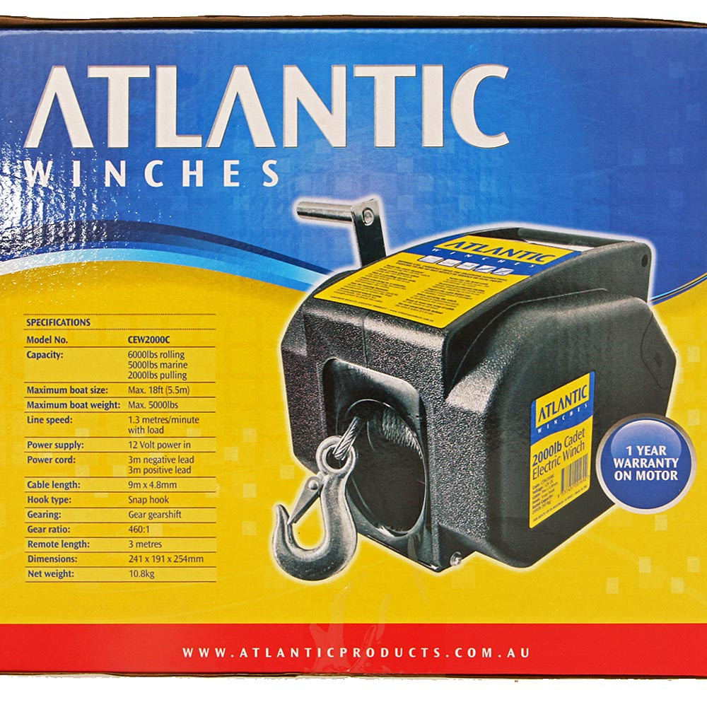 Buy Atlantic Cadet Electric Trailer Winch 2000lb online at Marine-Deals ...