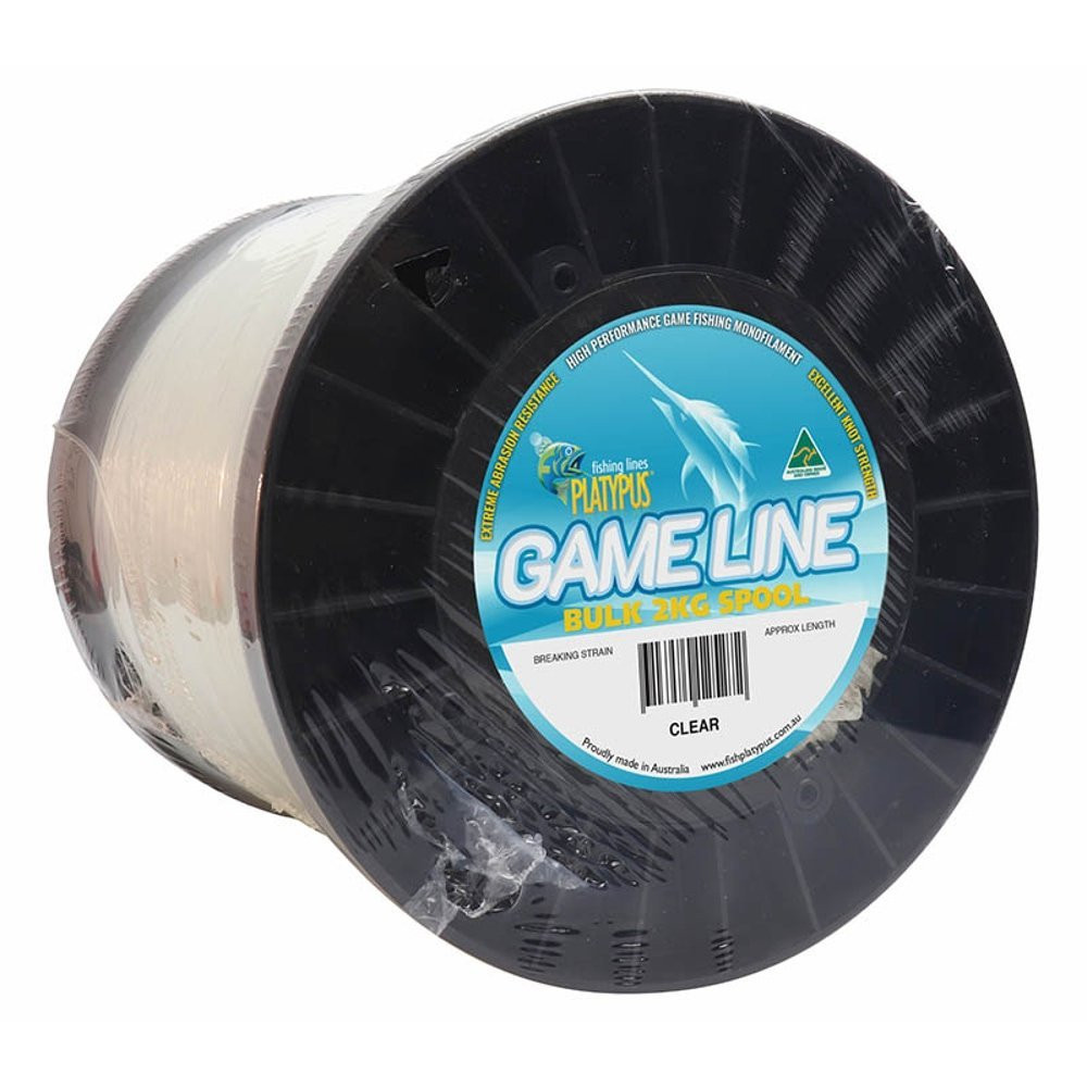 Platypus Game Line Bulk Monofilament 2kg Spool Clear 60kg 1700m - Monofilament - Braid, Lines ...