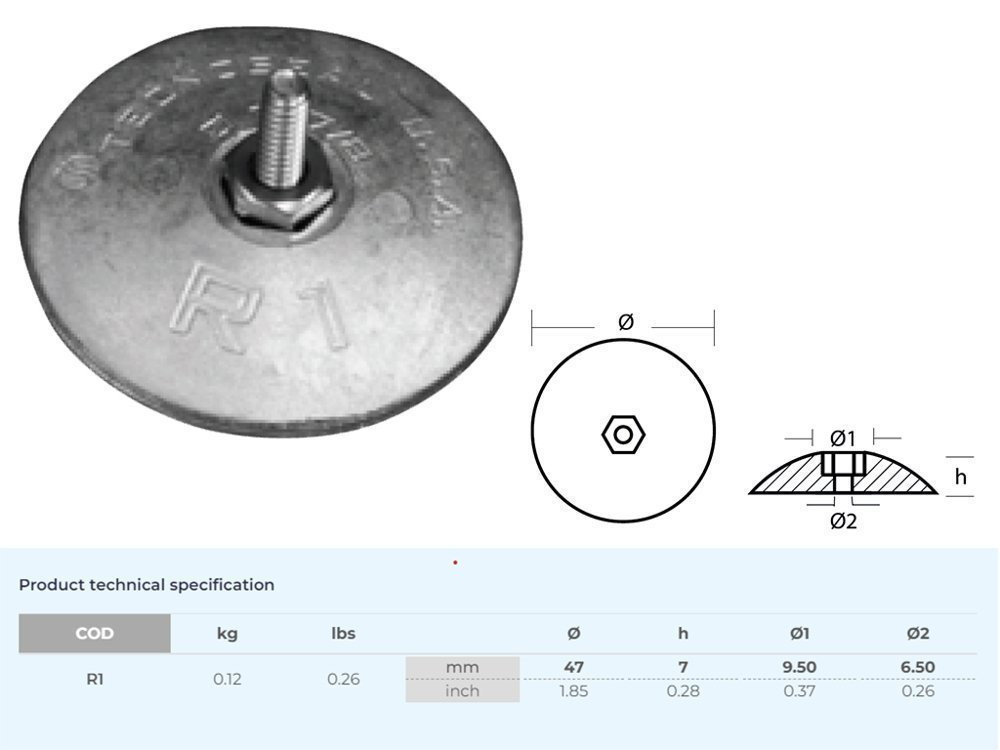 Tecnoseal Zinc Anode Disc - Anodes - Boating