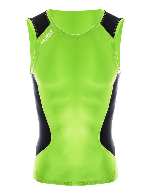 Buy Aropec Mens Compression Singlet Lime/Black Large online at Marine ...