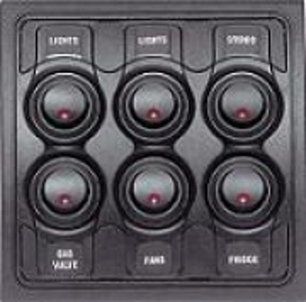Buy 6 Way RV Switch & Fuse Panel - Labeled online at Marine-Deals.com.au