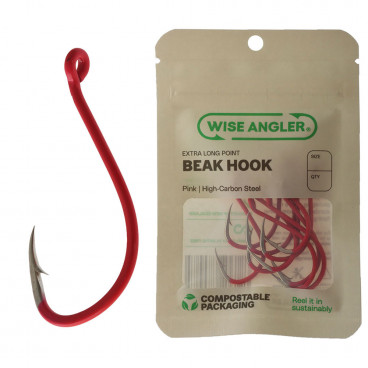 Buy Wise Angler Extra Long Point Beak Hooks Pink online at Marine-Deals ...